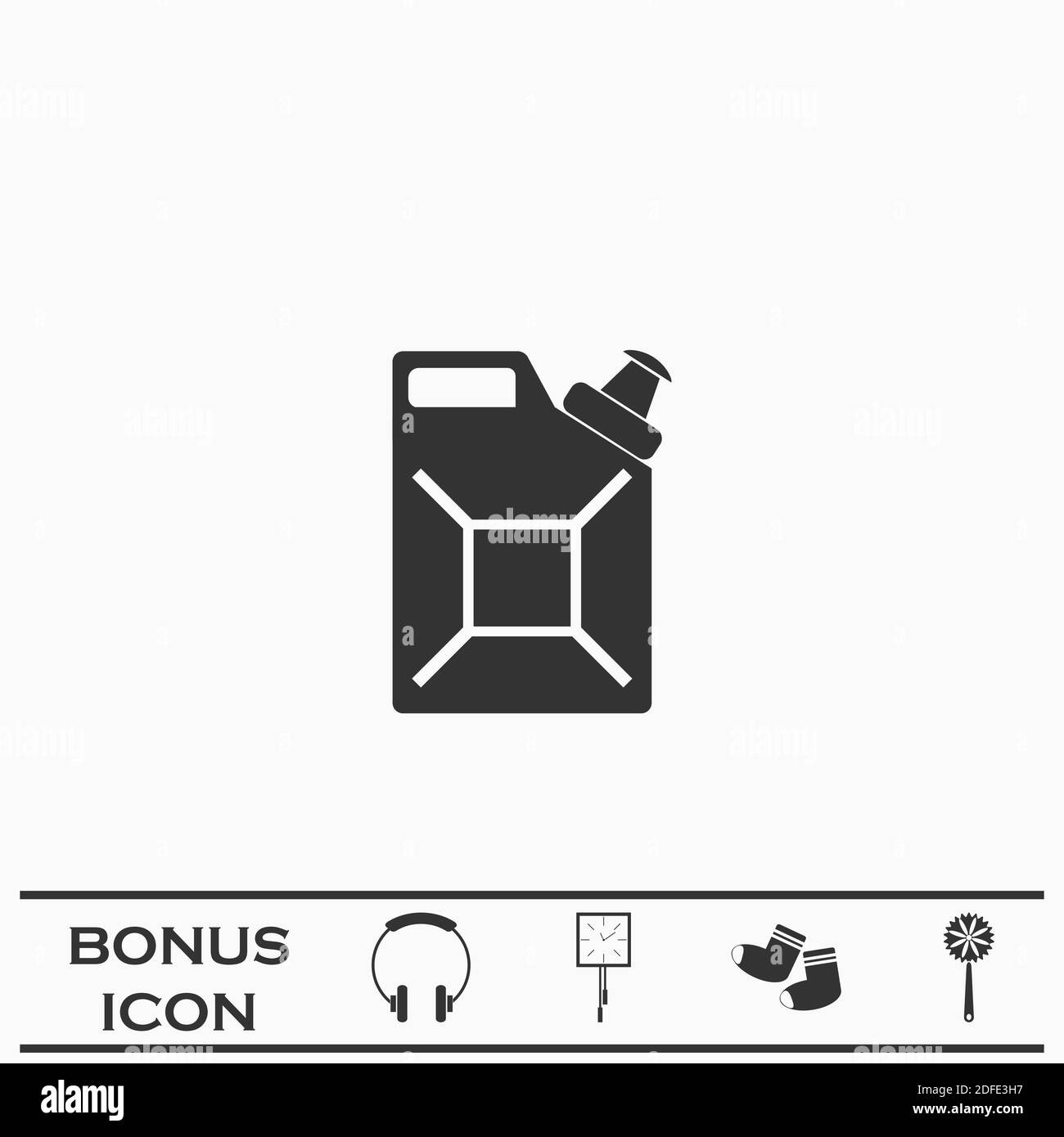Canister icon flat. Black pictogram on white background. Vector ...