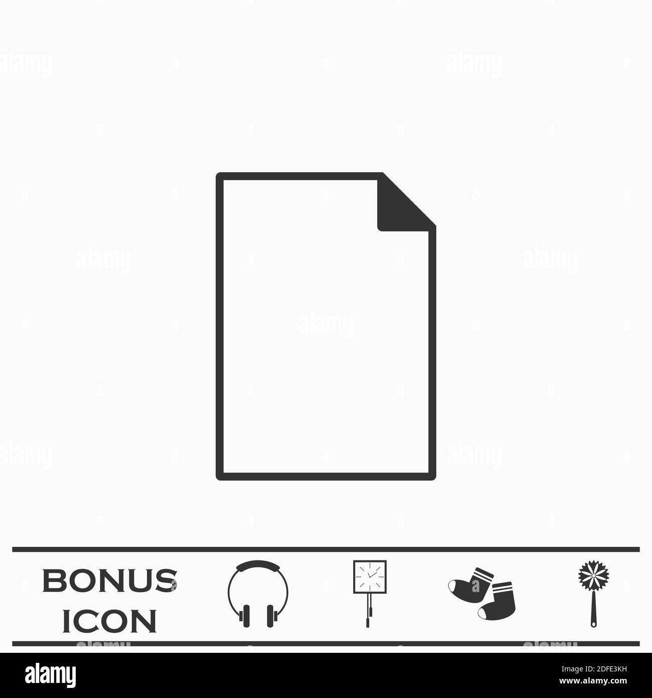 Blank sheet of paper icon flat. Black pictogram on white background ...