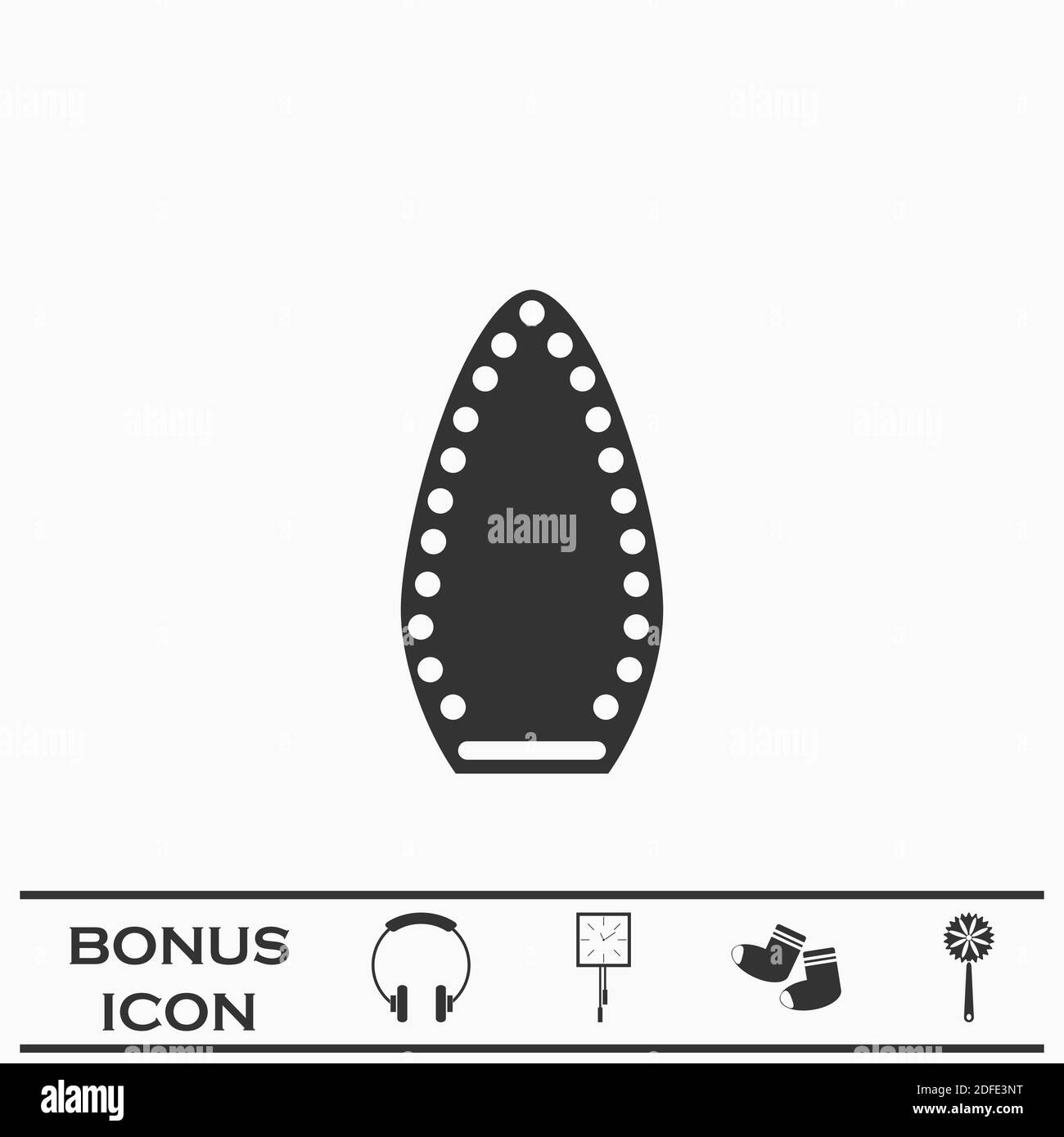 Steam iron icon flat. Black pictogram on white background. Vector ...