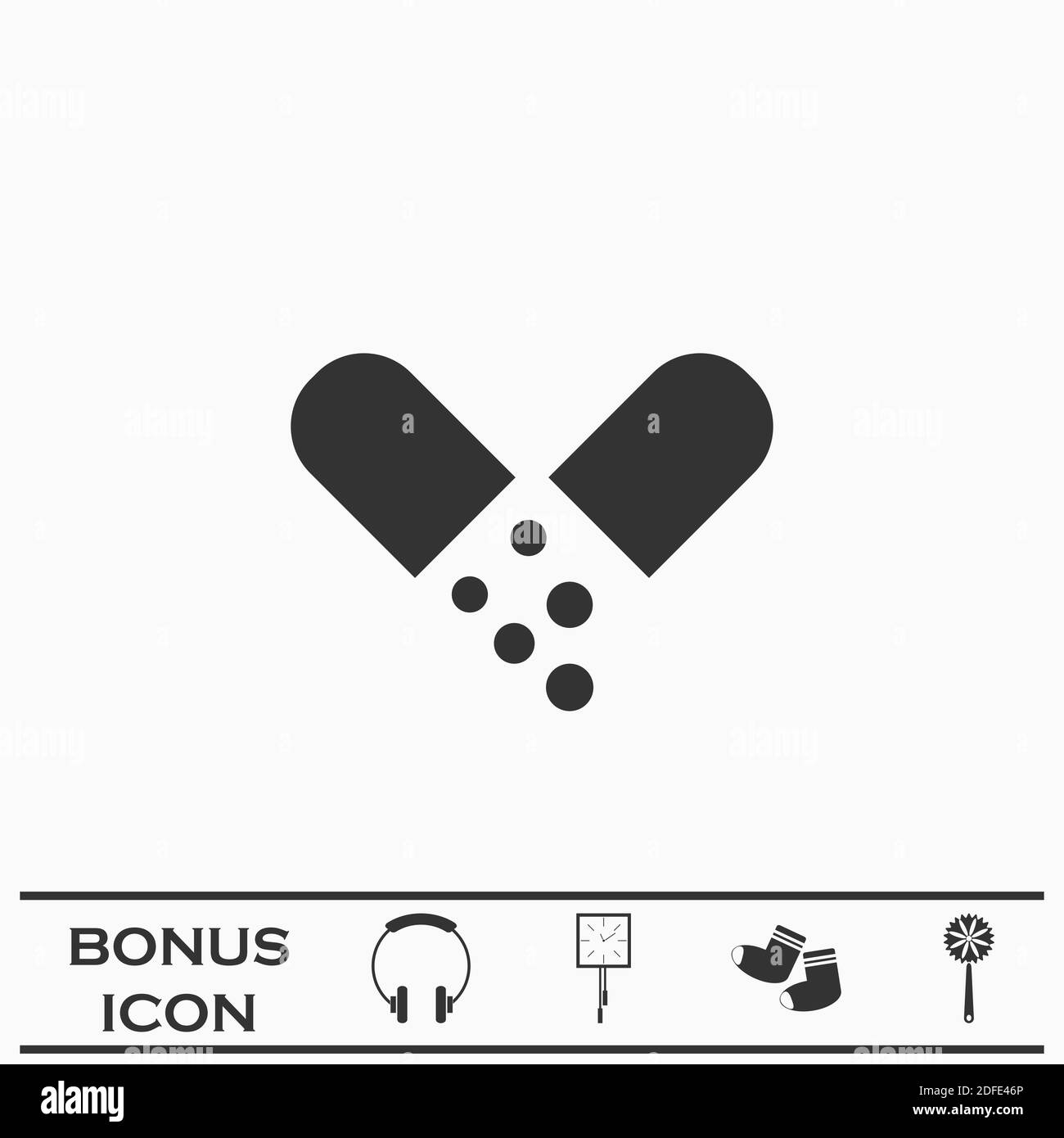Drugs icon flat. Black pictogram on white background. Vector ...