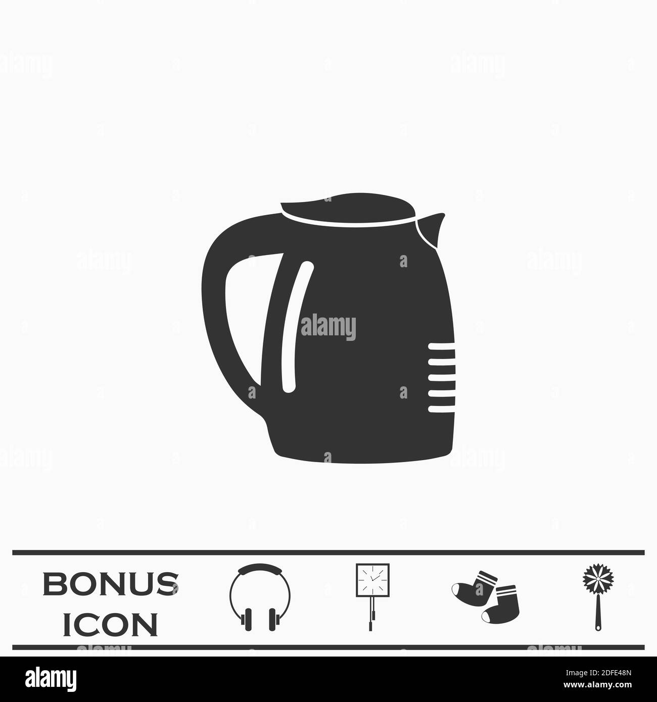 Coffee maker icon flat. Black pictogram on white background. Vector ...
