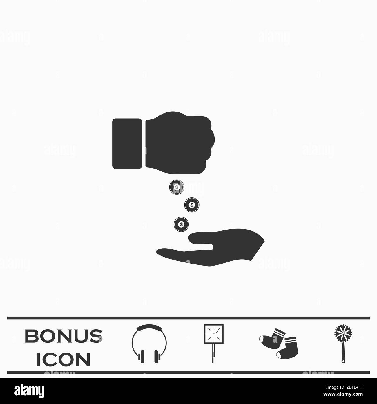 Bribe icon flat. Black pictogram on white background. Vector ...