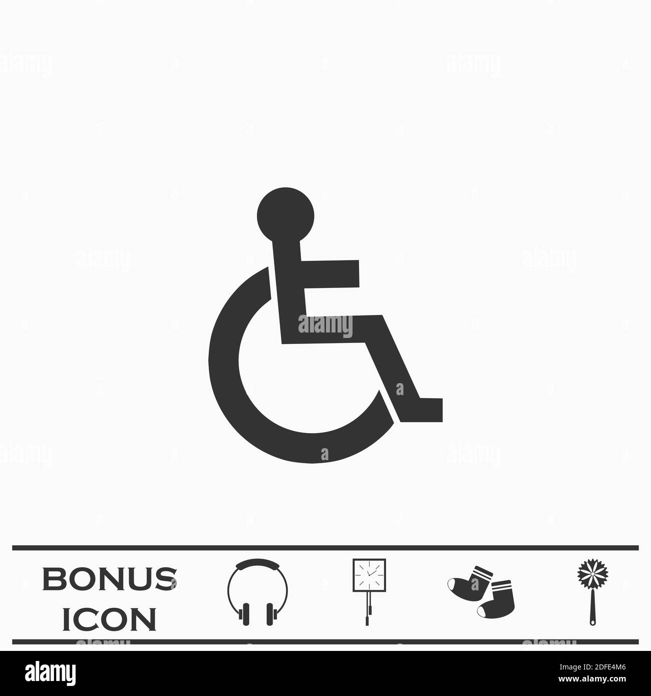 Disabled icon flat. Black pictogram on white background. Vector ...