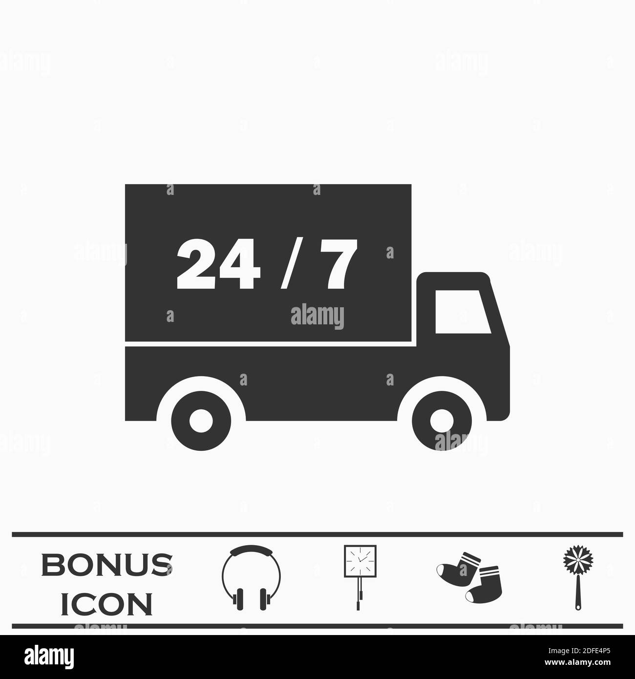 Shipping icon flat. Black pictogram on white background. Vector ...