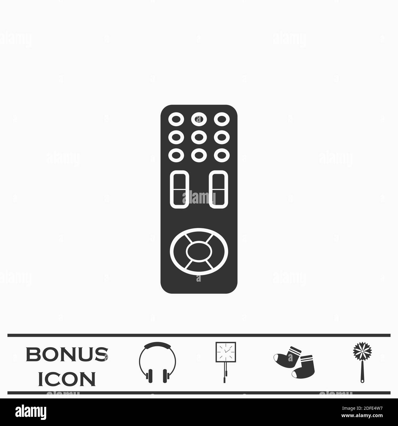Remote control icon flat. Black pictogram on white background. Vector ...
