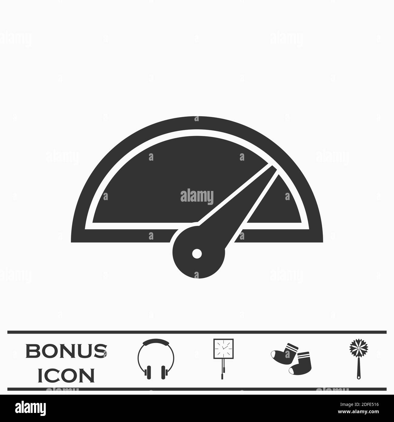 Speed icon flat. Black pictogram on white background. Vector ...