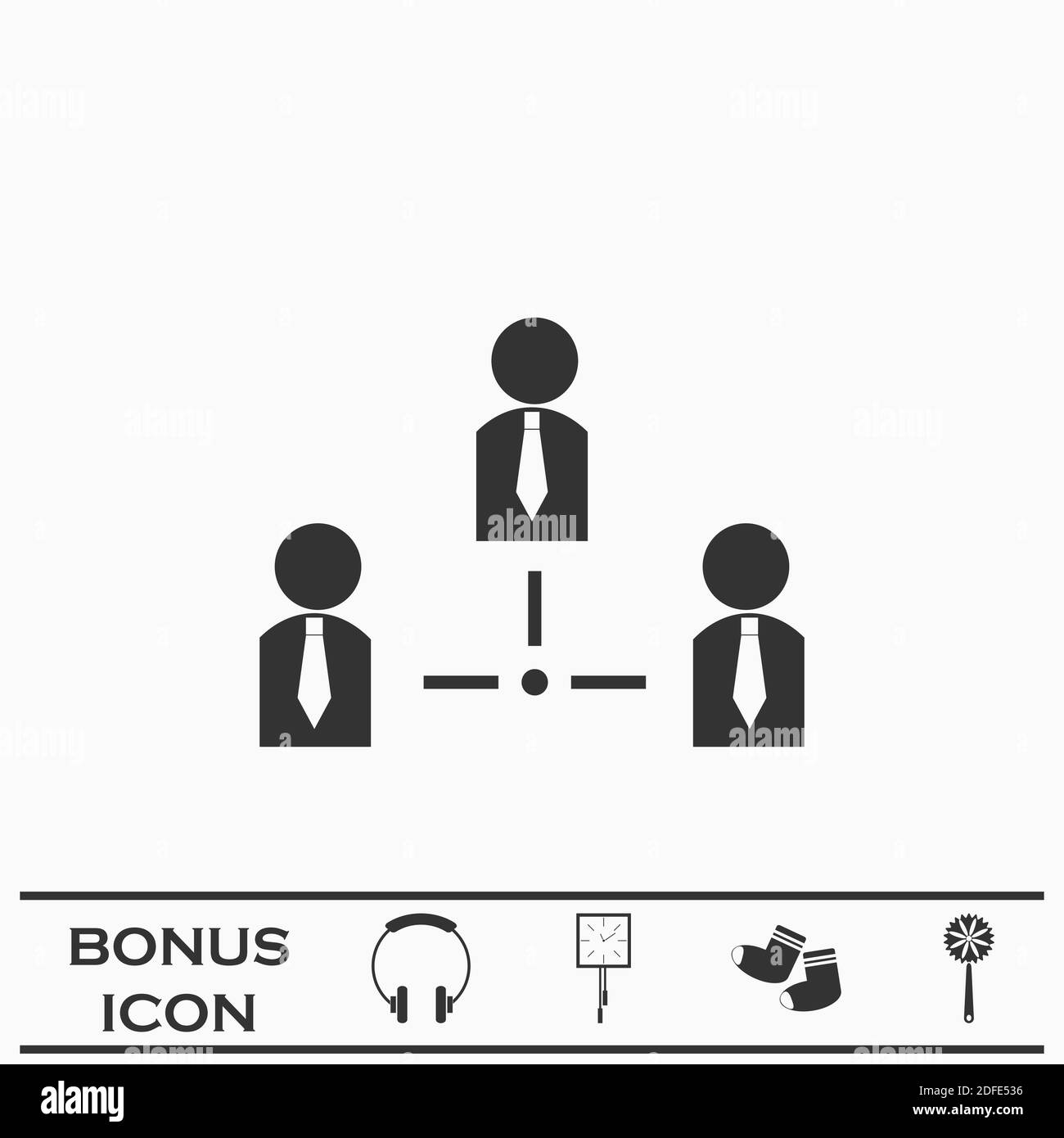 Social network icon flat. Black pictogram on white background. Vector ...