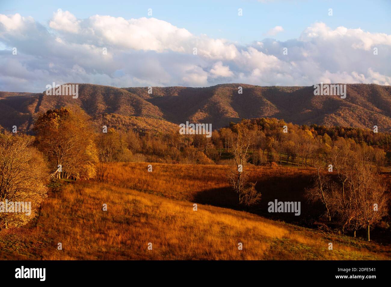 Sunset in Appalachia mountains in the fall with beautiful colors Stock ...