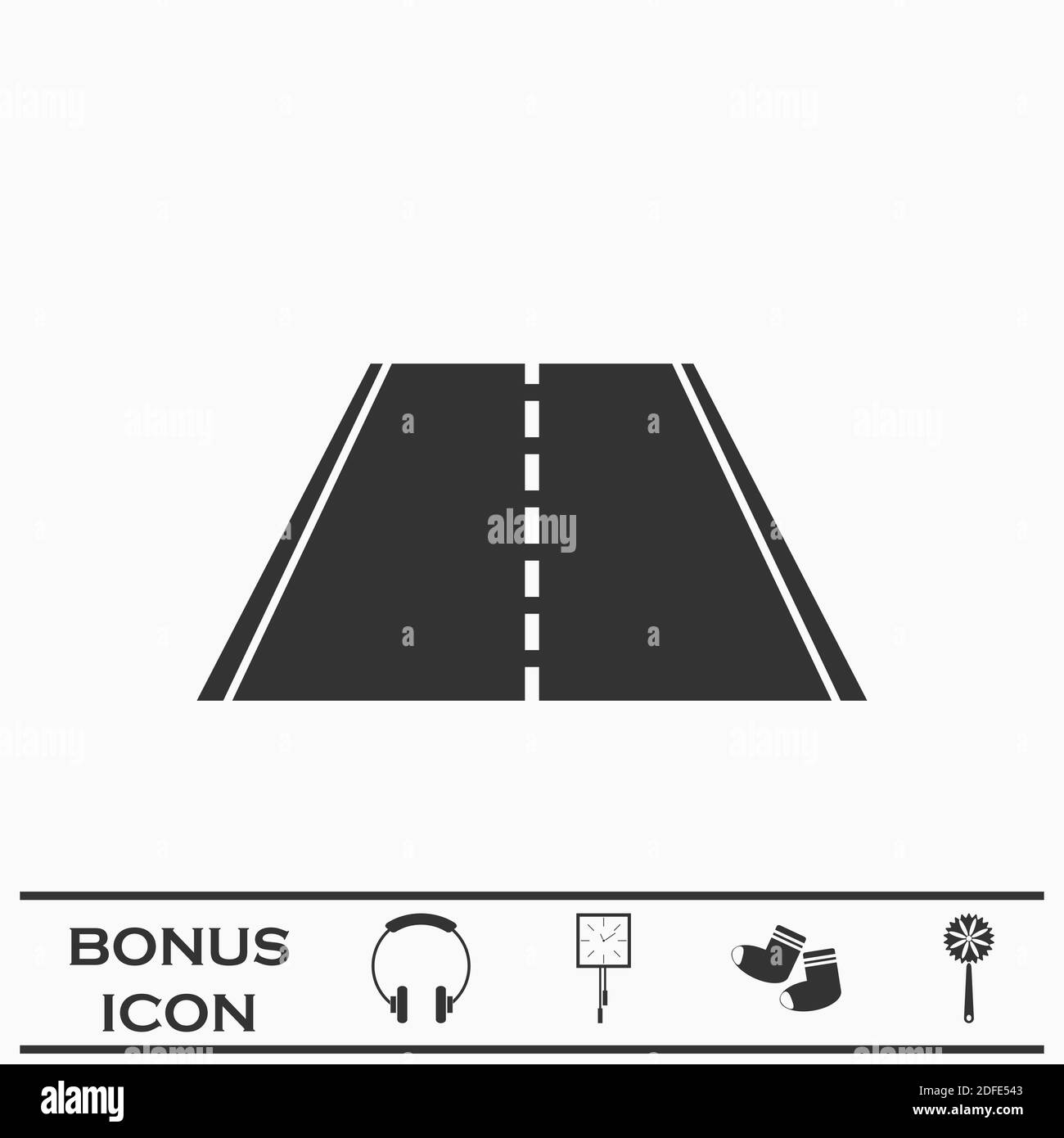 Highway icon flat. Black pictogram on white background. Vector ...