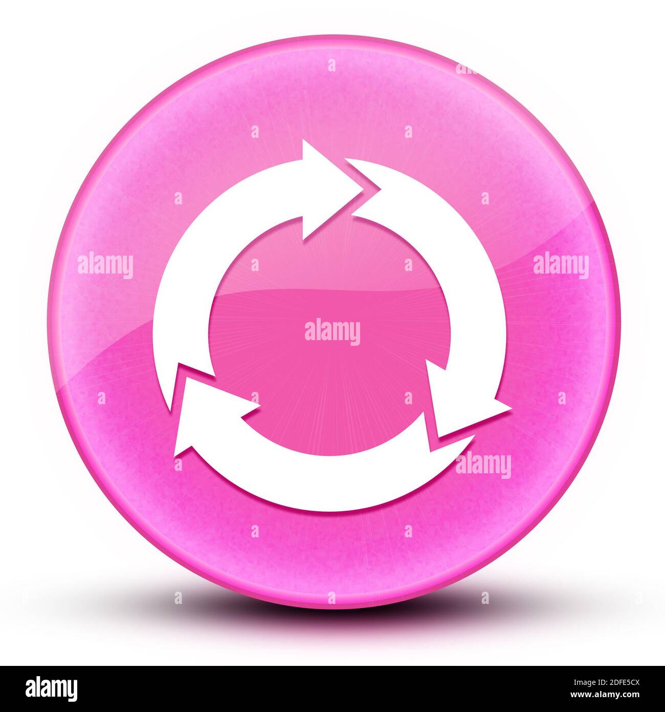 Three circle arrows eyeball glossy elegant pink round button abstract ...