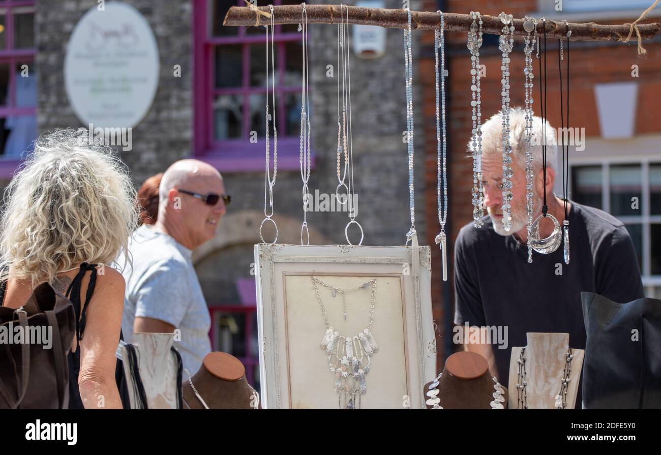 Jewellery stall on a Suffolk street market Stock Photo - Alamy