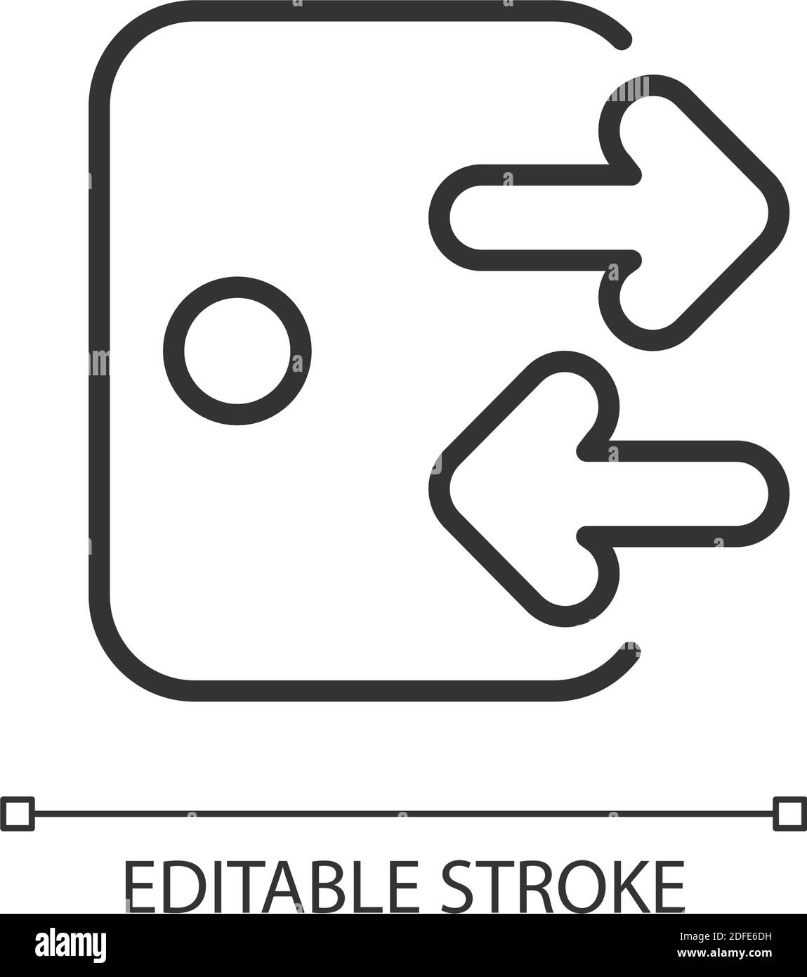 Log in and out pixel perfect linear icon Stock Vector Image & Art - Alamy