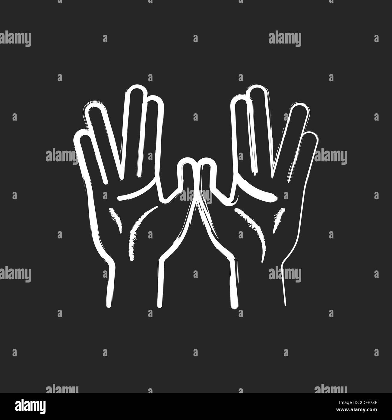 Priestly blessing hands chalk white icon on black background Stock ...