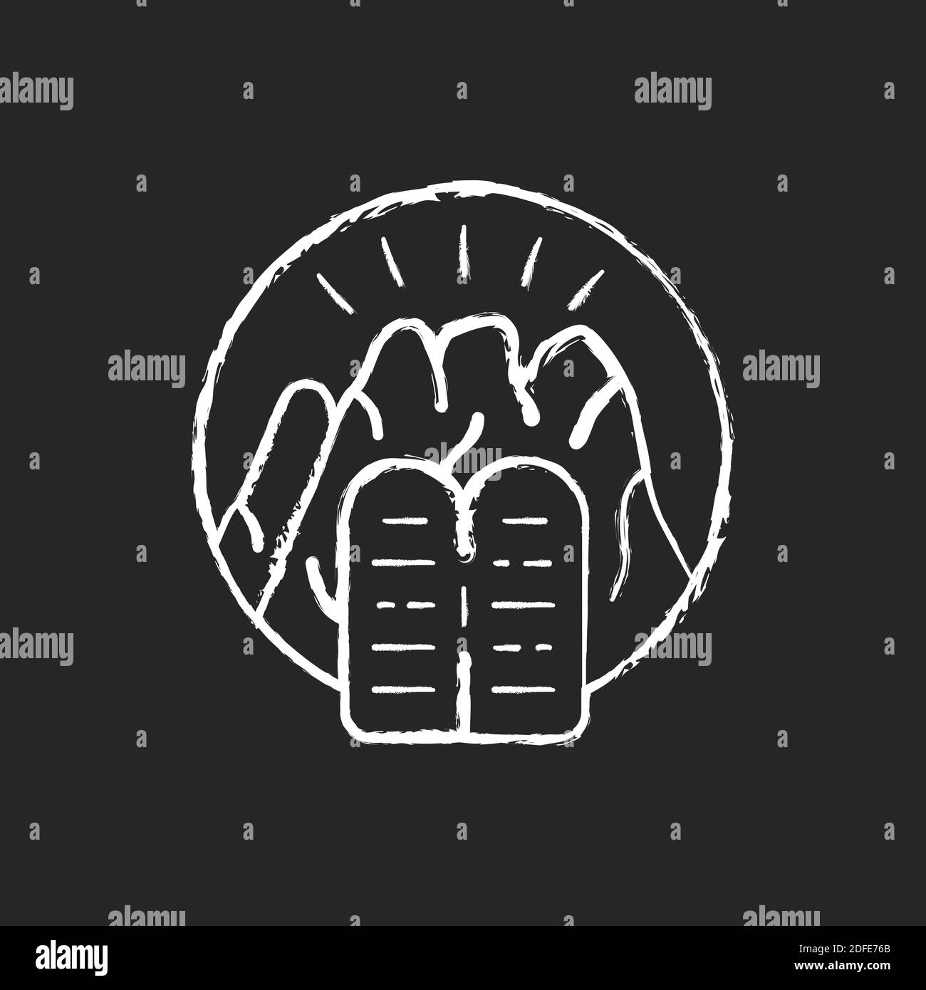 Stone Tablets chalk white icon on black background Stock Vector Image ...