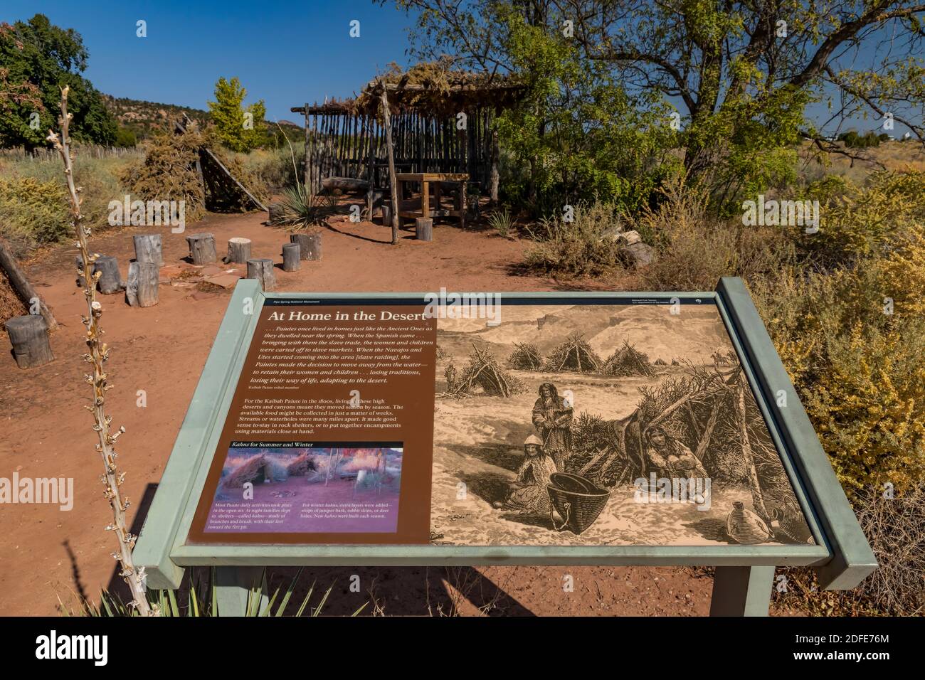 Interpretive sign about the Paiutes who lived here, Pipe Spring ...
