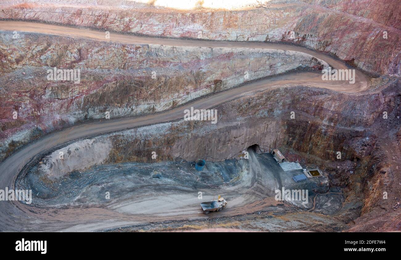 Open cut gold mine at Cobar in the far west of New South Wales ...