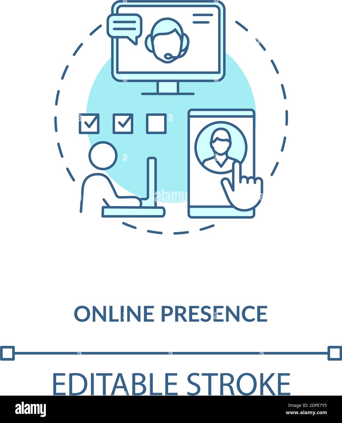 Online presence turquoise concept icon Stock Vector Image & Art - Alamy