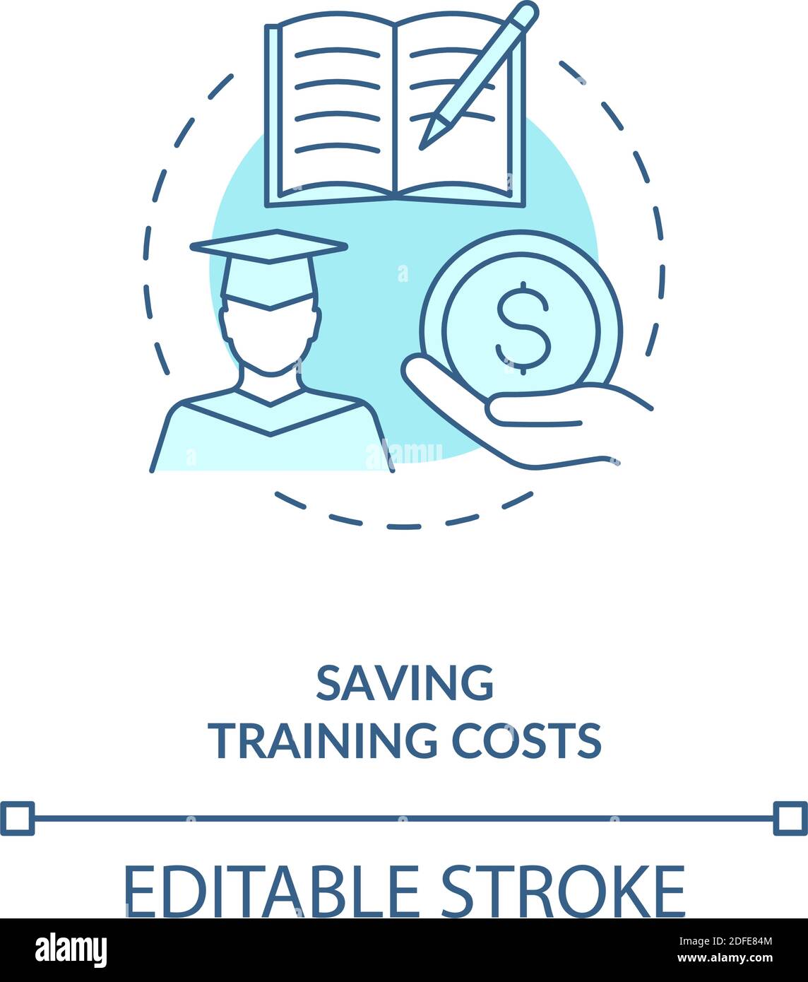 Saving training cost turquoise concept icon Stock Vector Image & Art ...