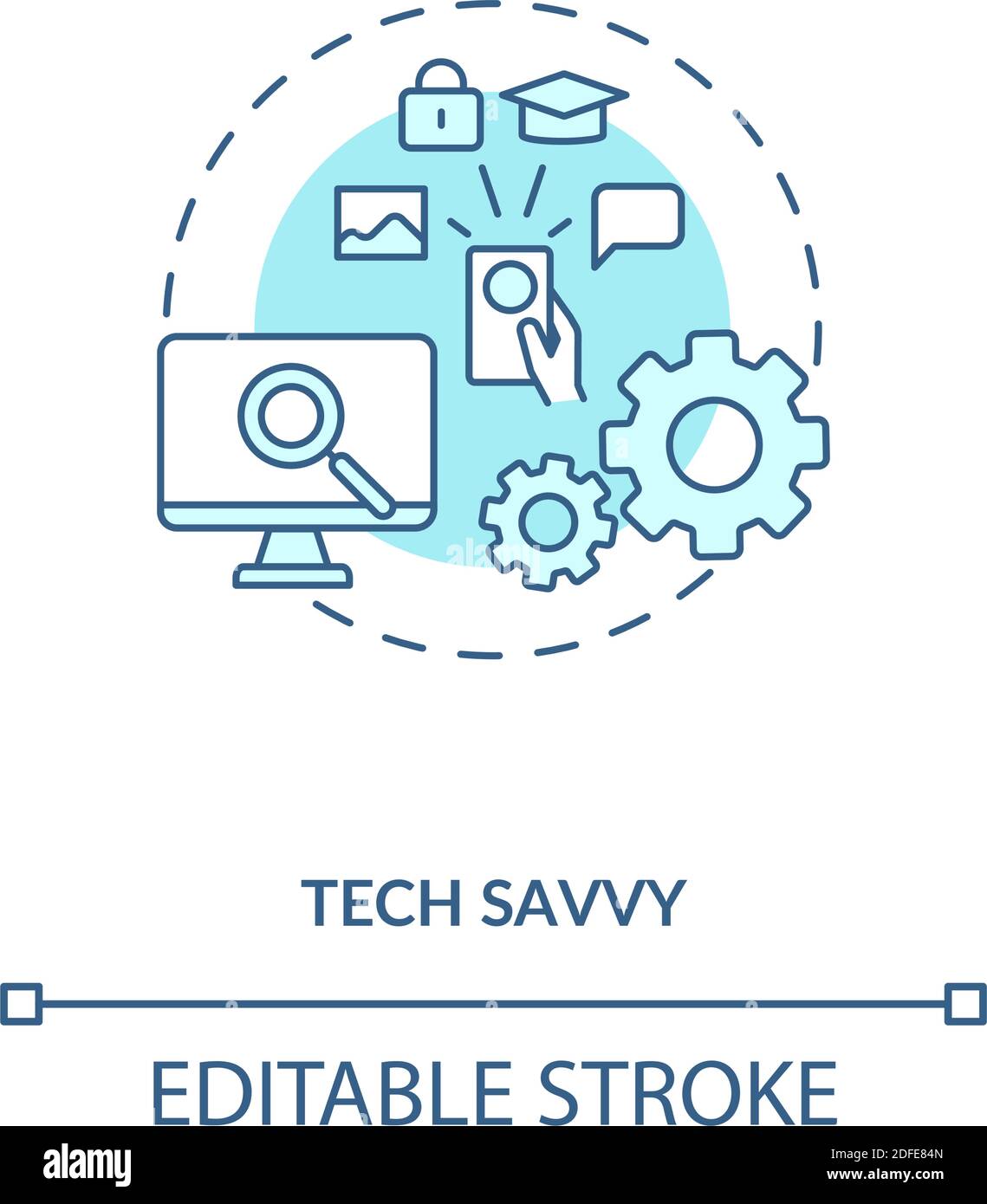 Tech savvy turquoise concept icon Stock Vector Image & Art - Alamy