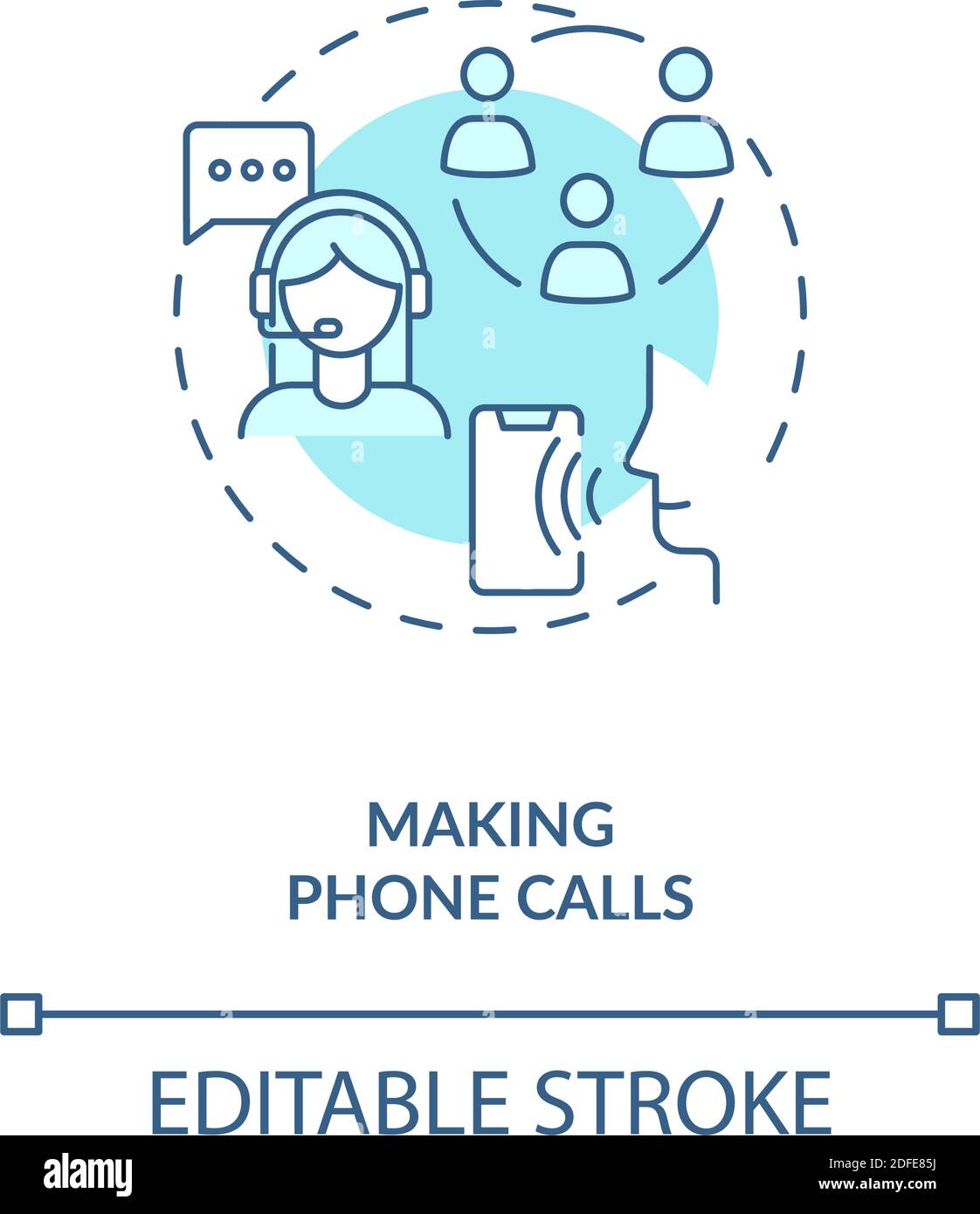 Make phone calls turquoise concept icon Stock Vector Image & Art - Alamy