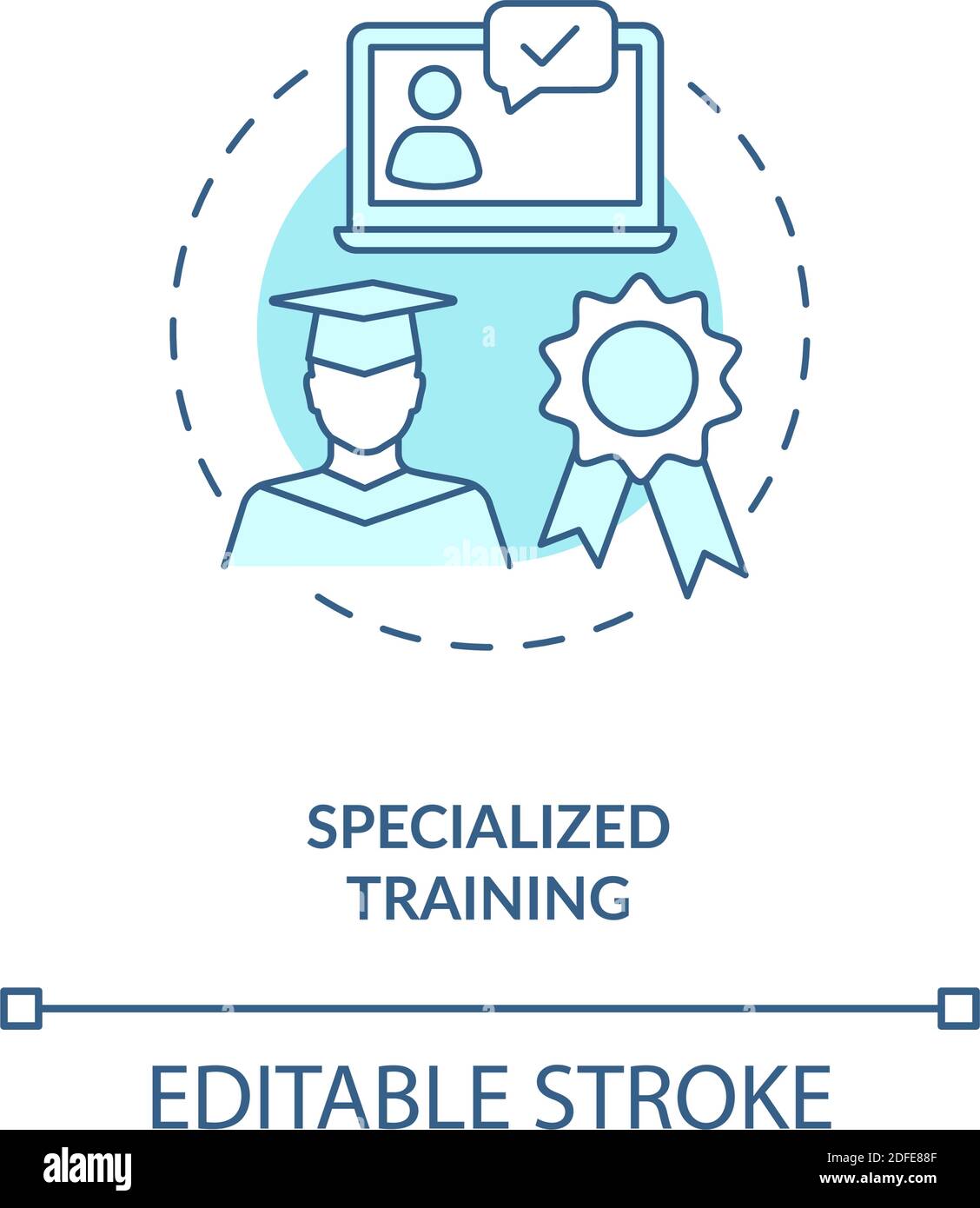 Specialized training turquoise concept icon Stock Vector Image & Art ...