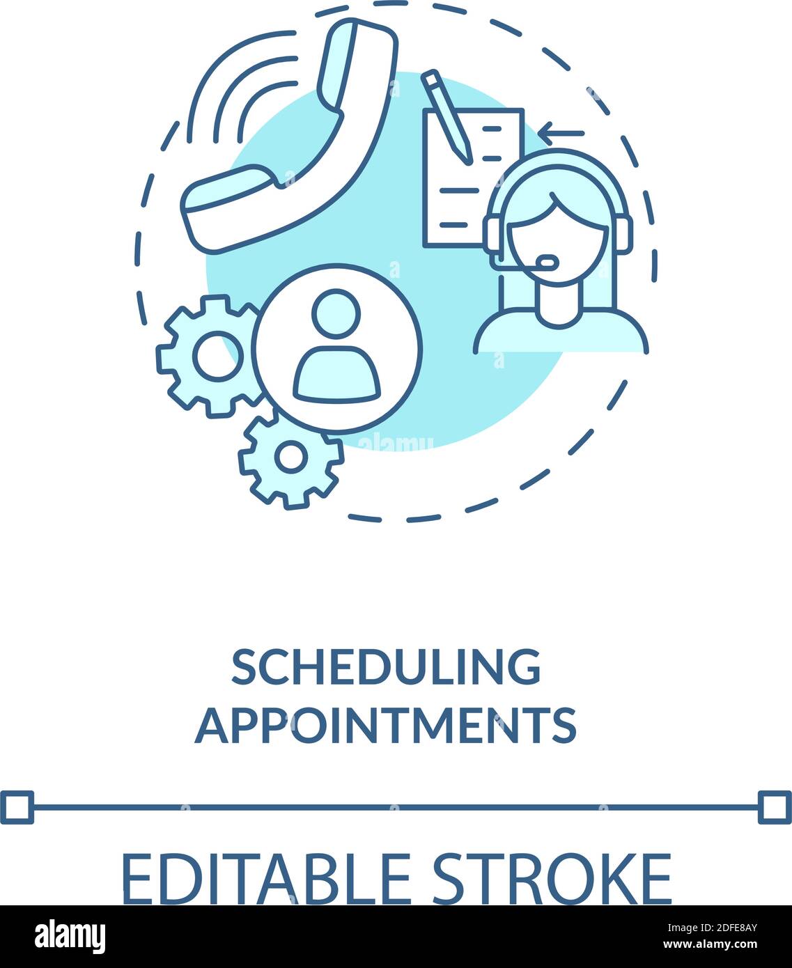 Scheduling appointments turquoise concept icon Stock Vector Image & Art ...