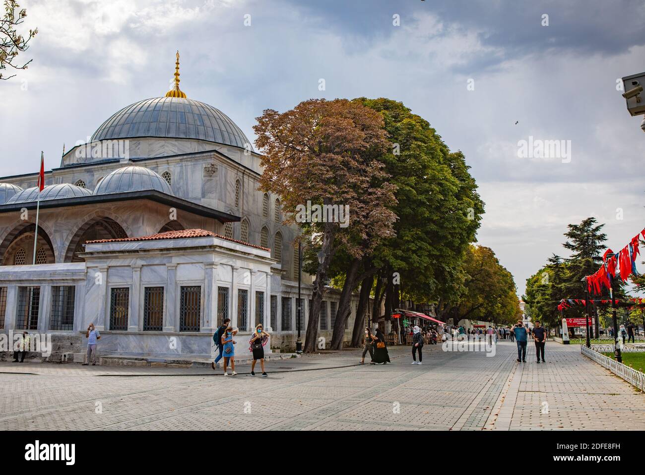 The streets of picturesque Istanbul with historical architecture and ...