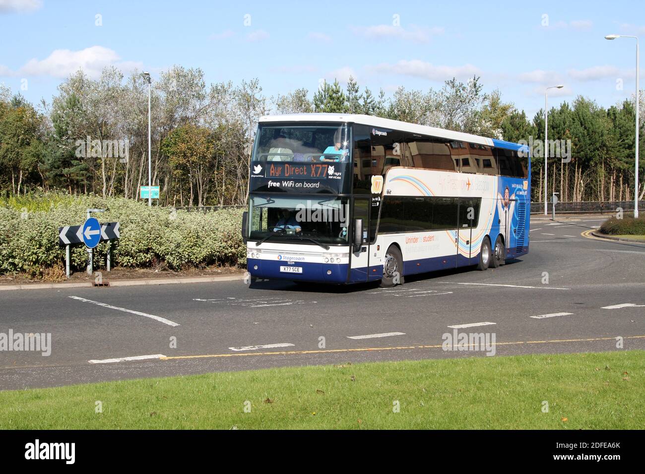 Stagecoach X77 bus on A77 between Ayr & Glasgow Stock Photo - Alamy
