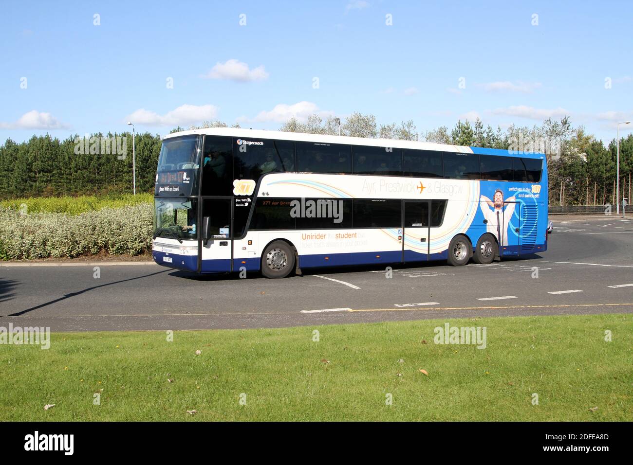 Stagecoach X77 bus on A77 between Ayr & Glasgow Stock Photo - Alamy