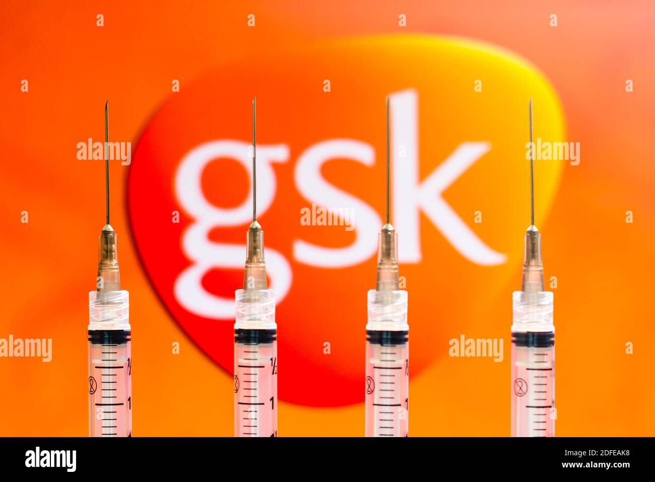 In this photo illustration various medical syringes seen with ...