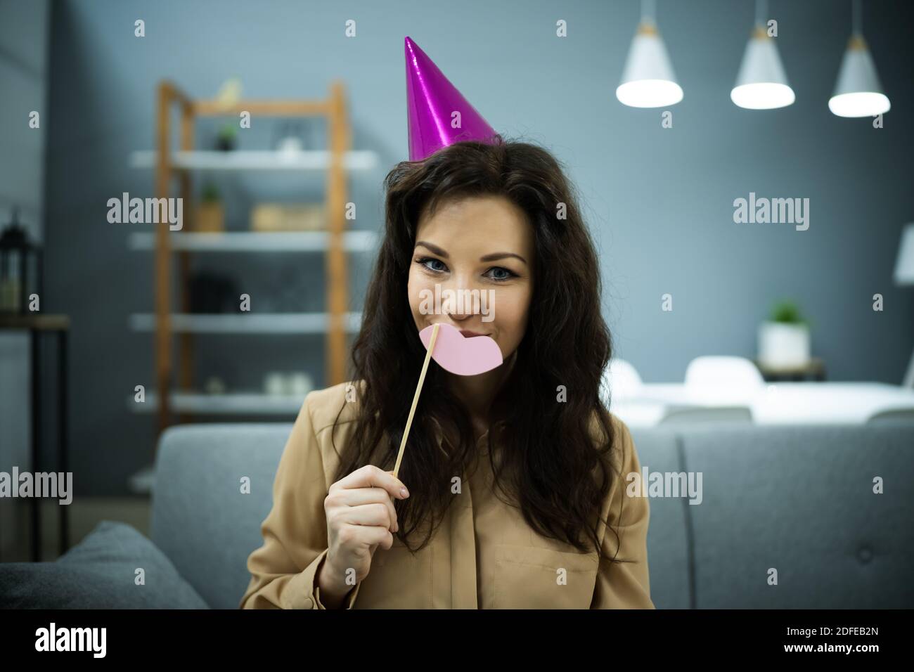 Virtual Birthday Party Event Video Conference At Home Stock Photo - Alamy