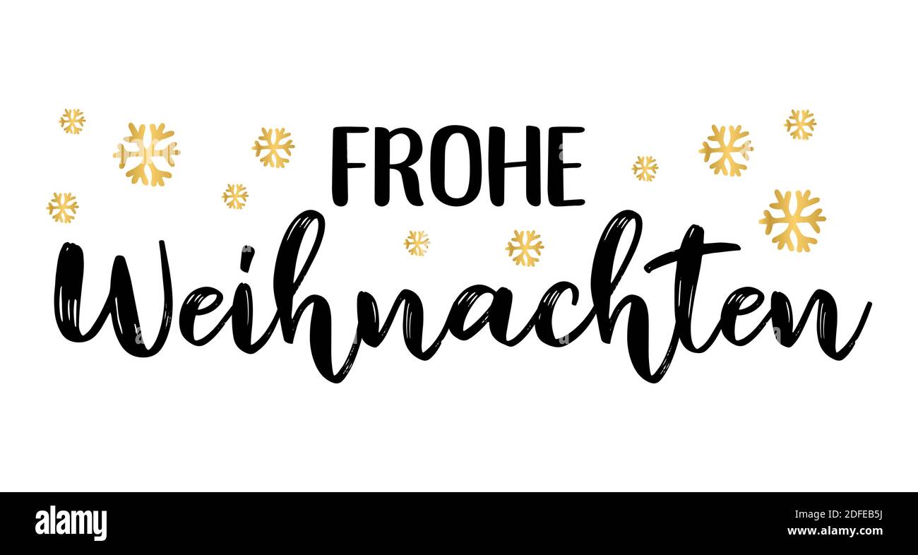 Frohe Weihnachten quote in German as logo or header. Translated Merry ...