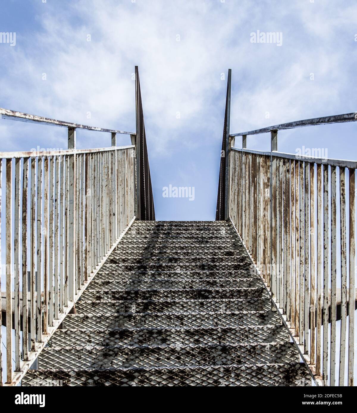 Rusty metallic outside stairs hi-res stock photography and images - Alamy
