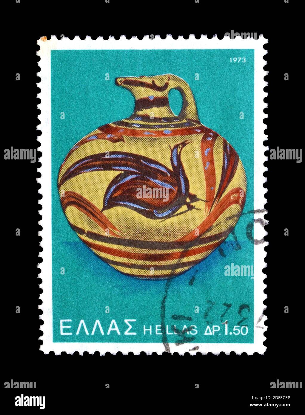 Greece - circa 1973 : Cancelled postage stamp printed by Greece, that ...