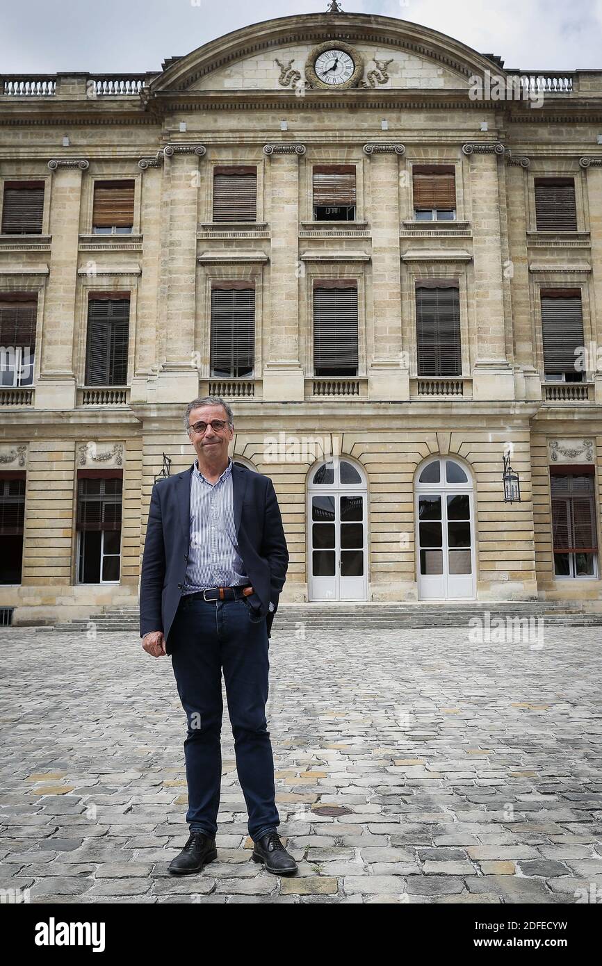 Newly elected Bordeaux's mayor, Pierre Hurmic (EELV) poses in front of ...