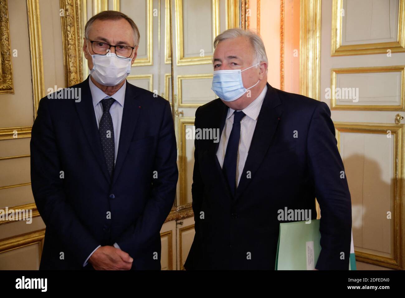 French Senate Gerard Larcher, Senator Jean-Marie Bockel at during the ...