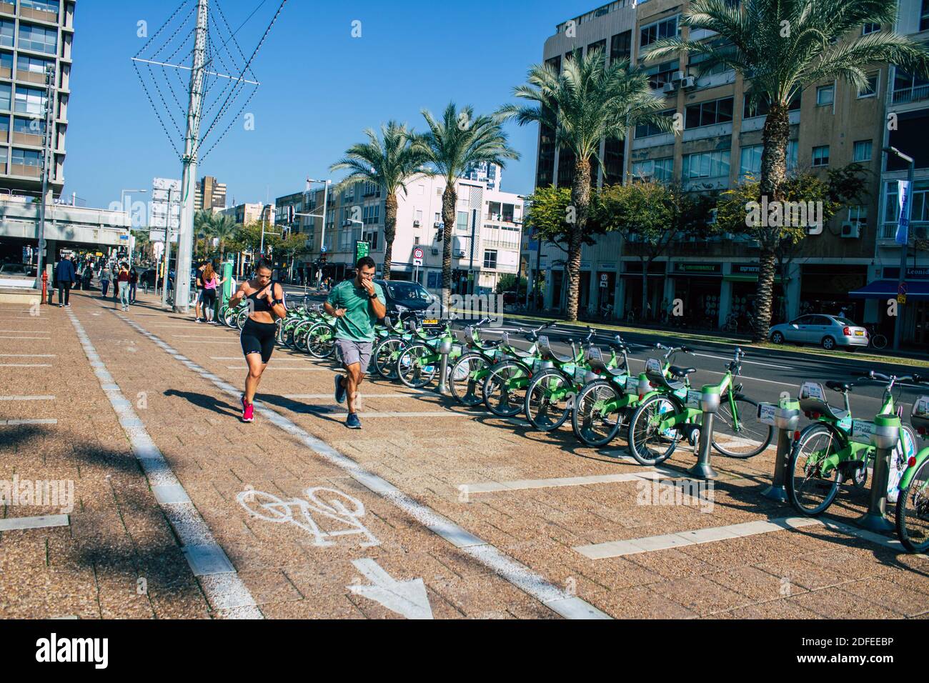 Tel Aviv Israel December 04, 2020 View of unidentified Israeli people ...