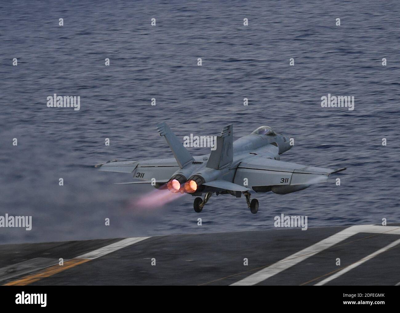Hand out photo dated June 28, 2020 of an F/A-18E Super Hornet, from the ...