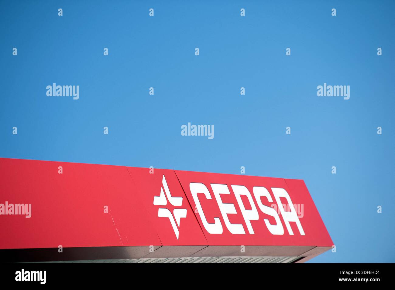 A shop sign of CEPSA , on July 7, 2020 in Marbella, Spain. Photo by ...