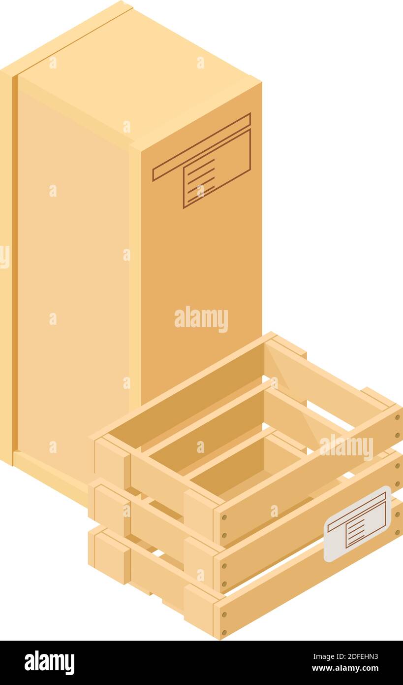 Transport packaging icon. Isometric illustration of transport packaging ...