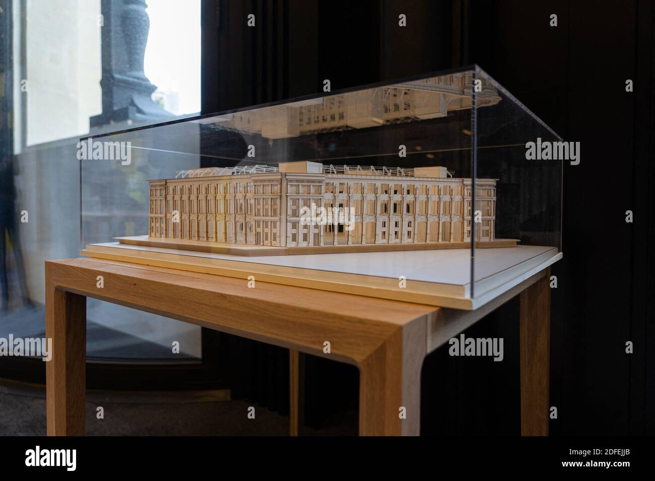 A model of the Poste du Louvre building that is under renovation ...