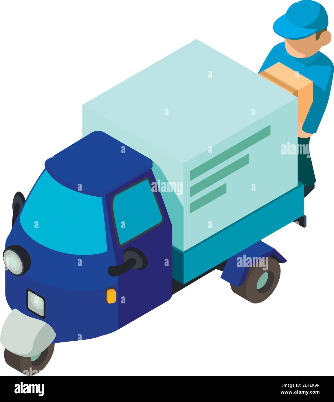 Delivery tricycle icon. Isometric illustration of delivery tricycle ...