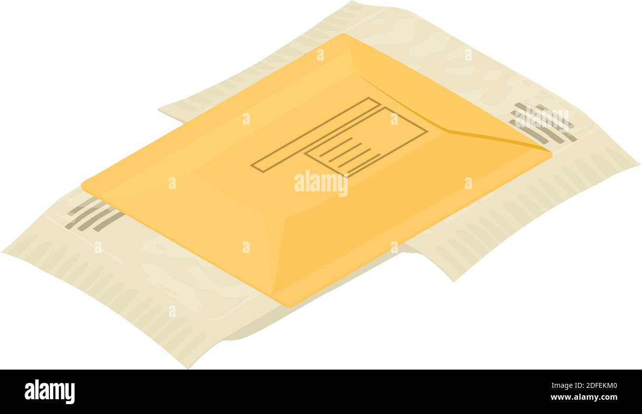 Envelope package icon. Isometric illustration of envelope package ...