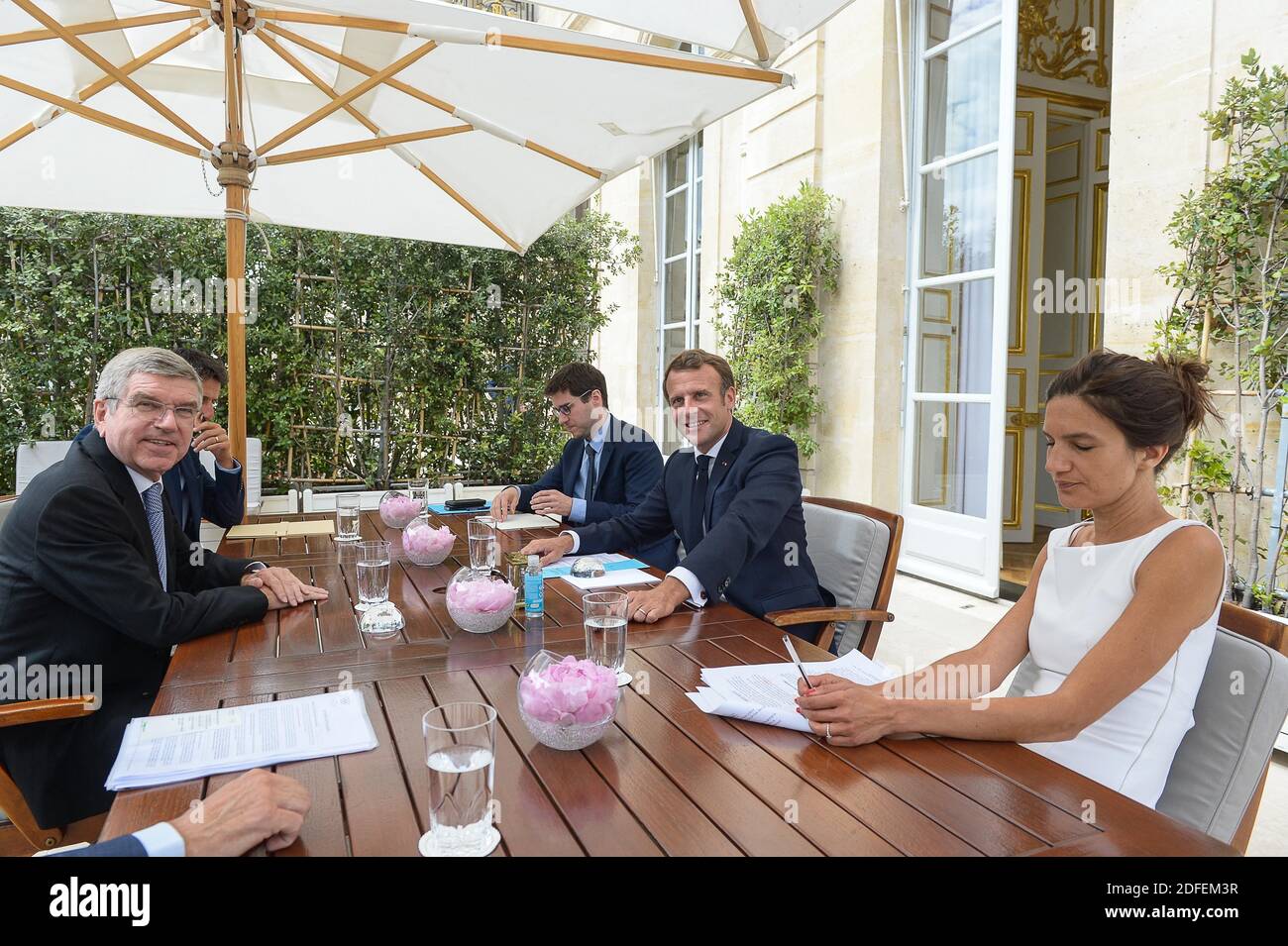 Meeting between President of the Republic Emmanuel Macron and Thomas ...