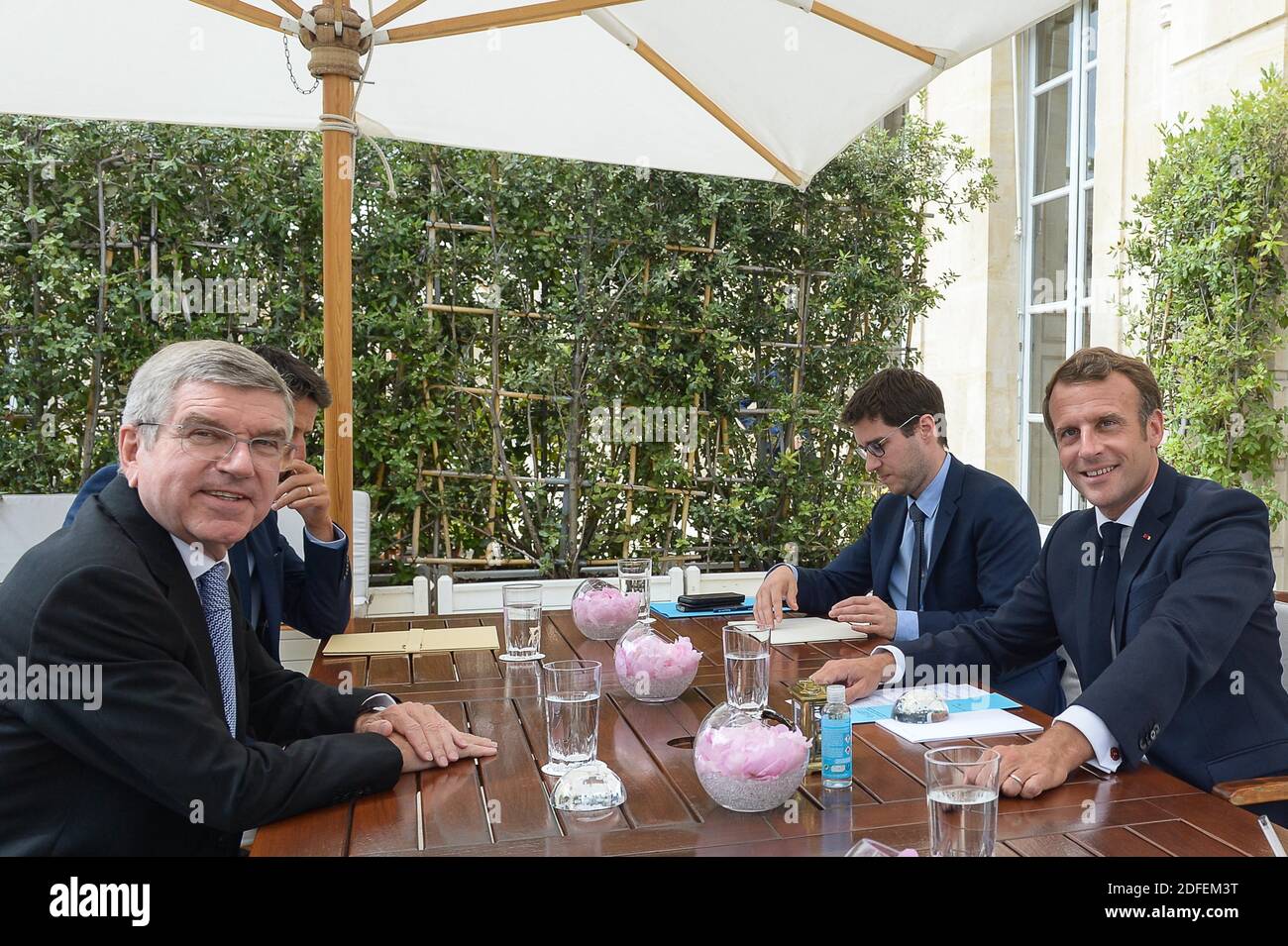 Meeting between President of the Republic Emmanuel Macron and Thomas ...
