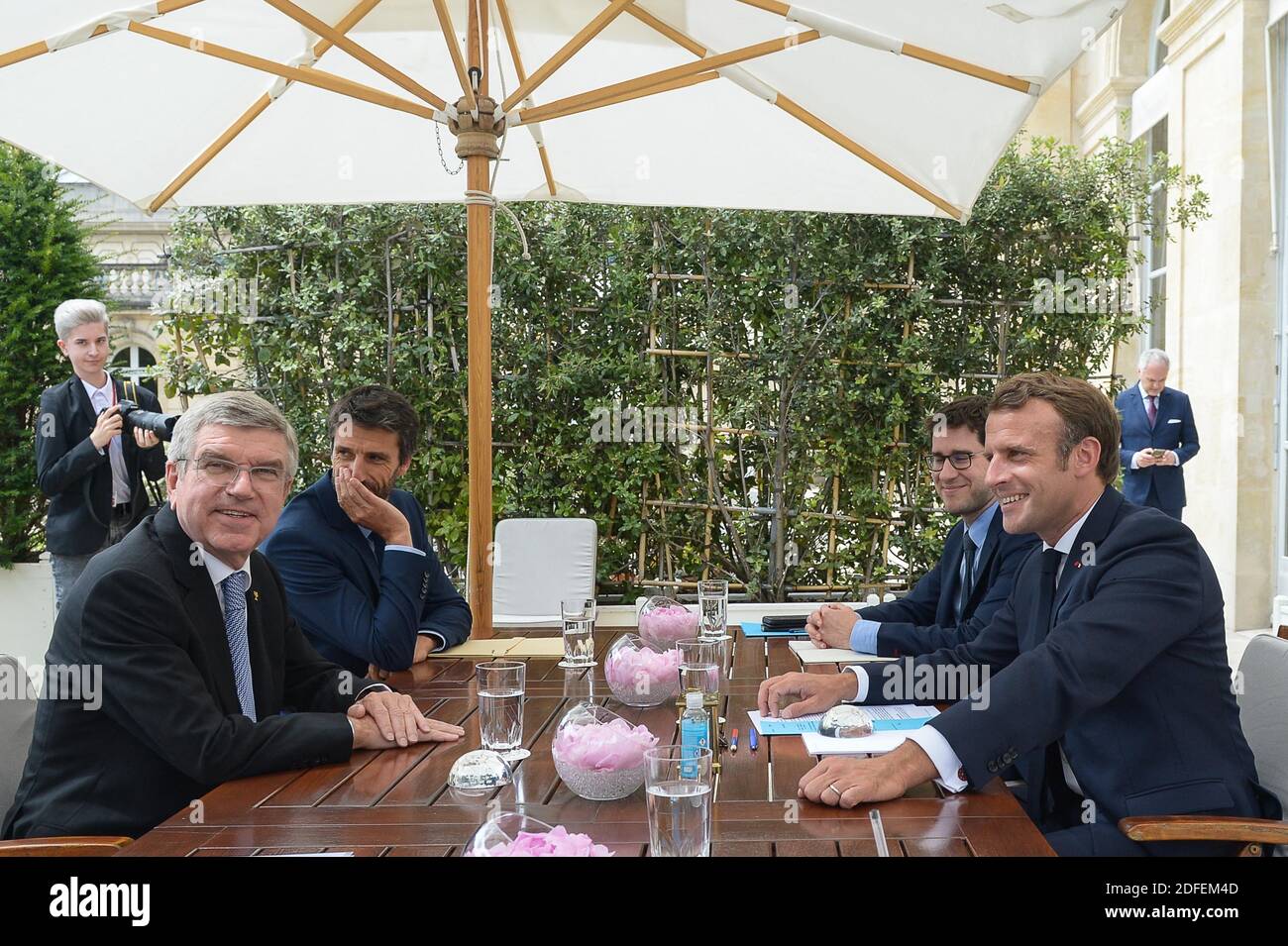 Meeting between President of the Republic Emmanuel Macron and Thomas ...