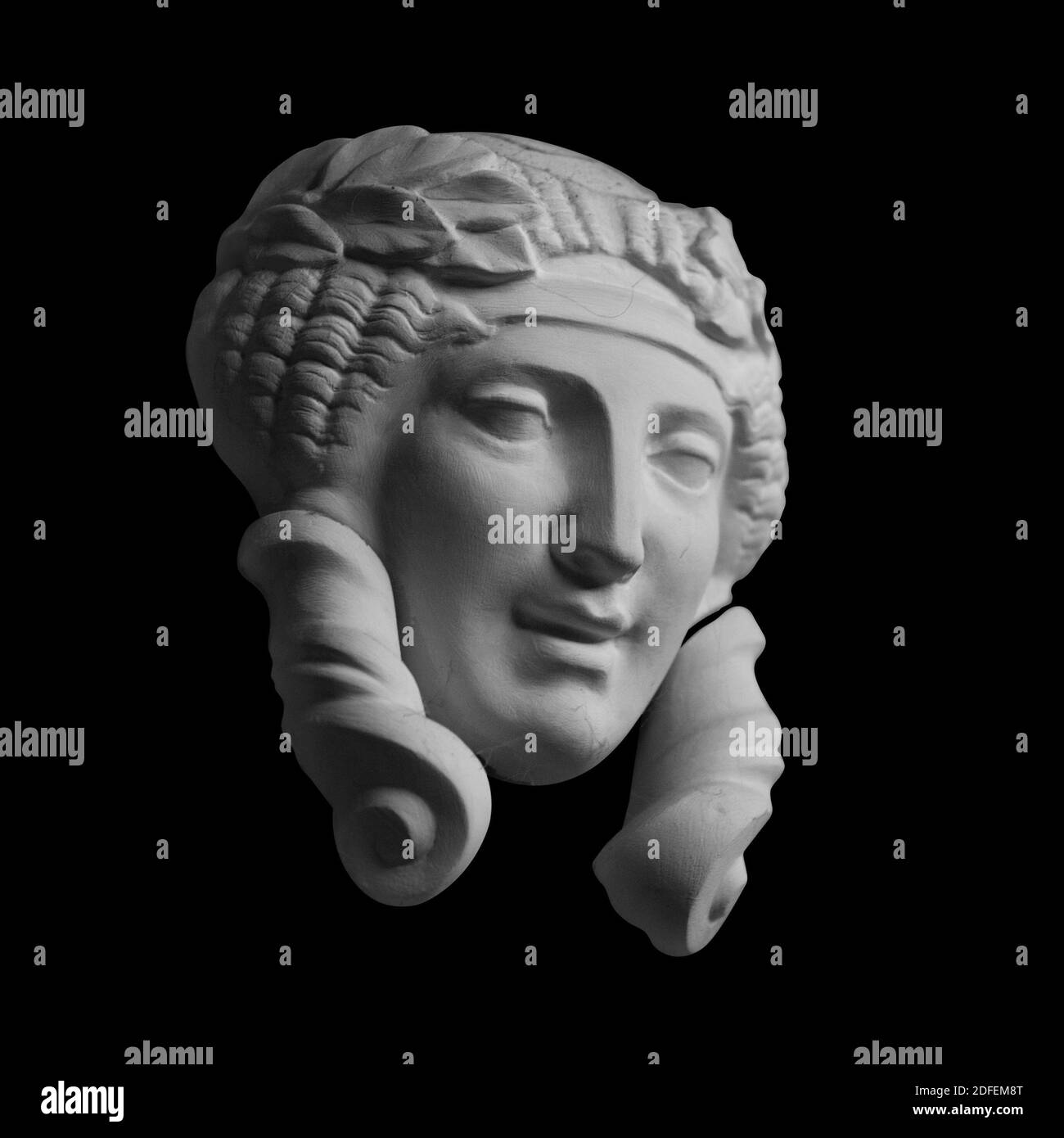 Gypsum statue bust head on a white background Stock Photo - Alamy