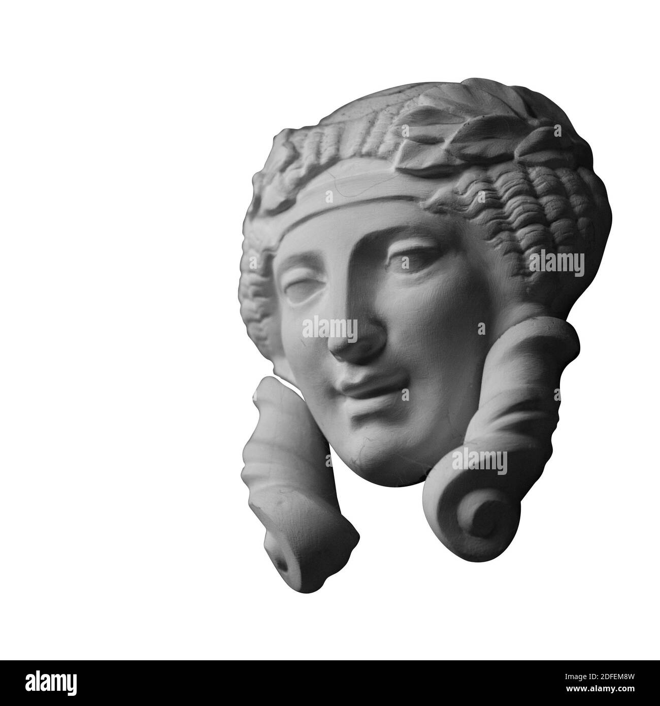 Gypsum statue bust head on a white background Stock Photo - Alamy