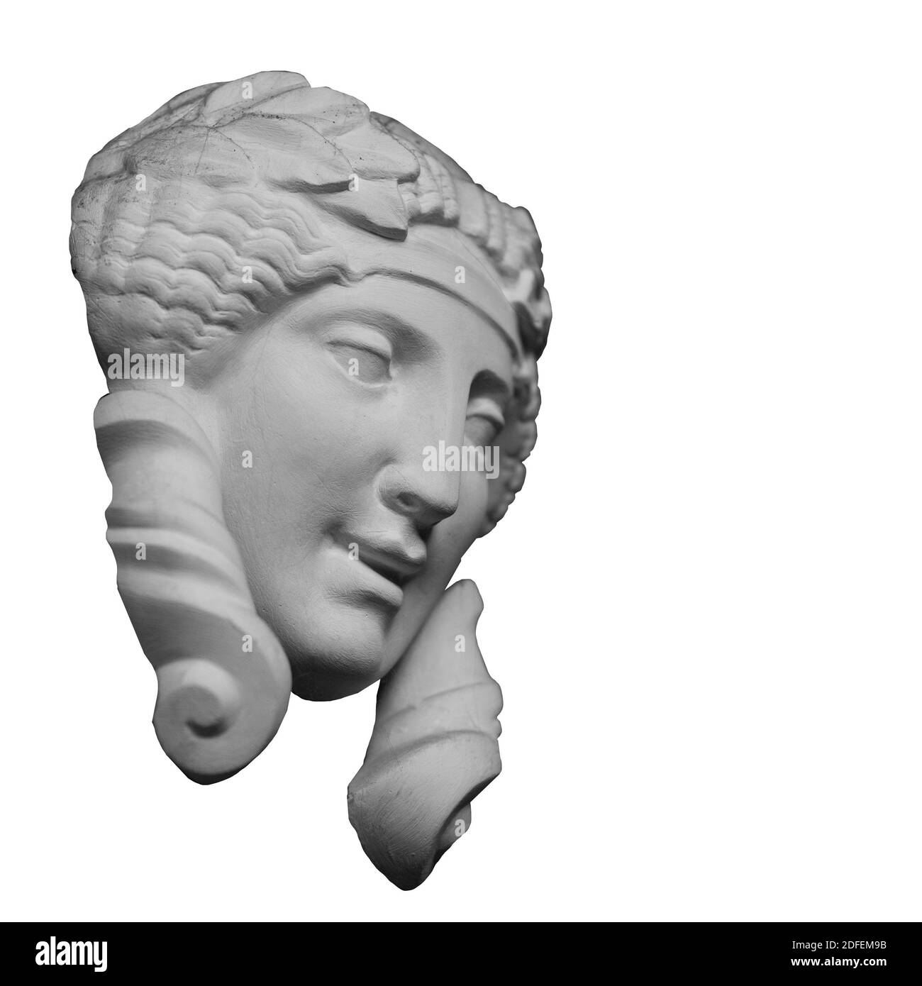 Gypsum statue bust head on a white background Stock Photo - Alamy