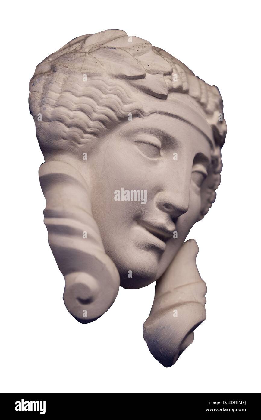 Gypsum statue bust head on a white background Stock Photo - Alamy